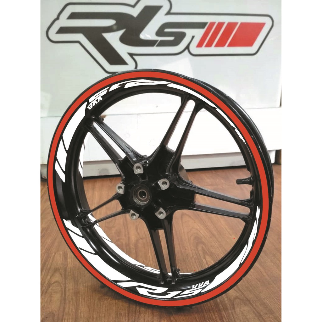 YAMAHA R15 Rim Lining Sticker Merah M-P | Shopee Malaysia