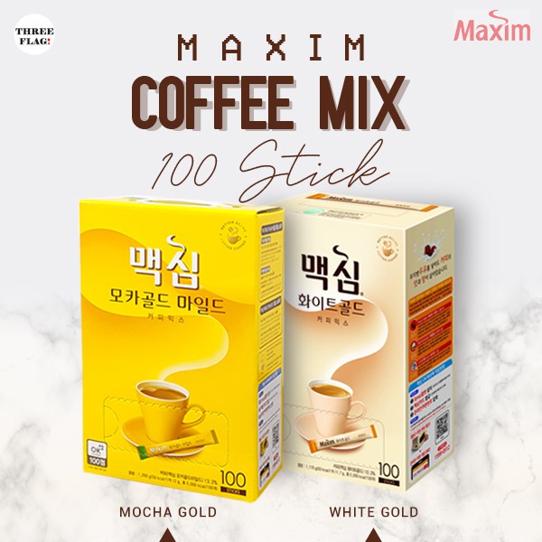 MAXIM Instant Coffee Mix 100Sticks - Mocha Gold, White Gold (Packaging ...