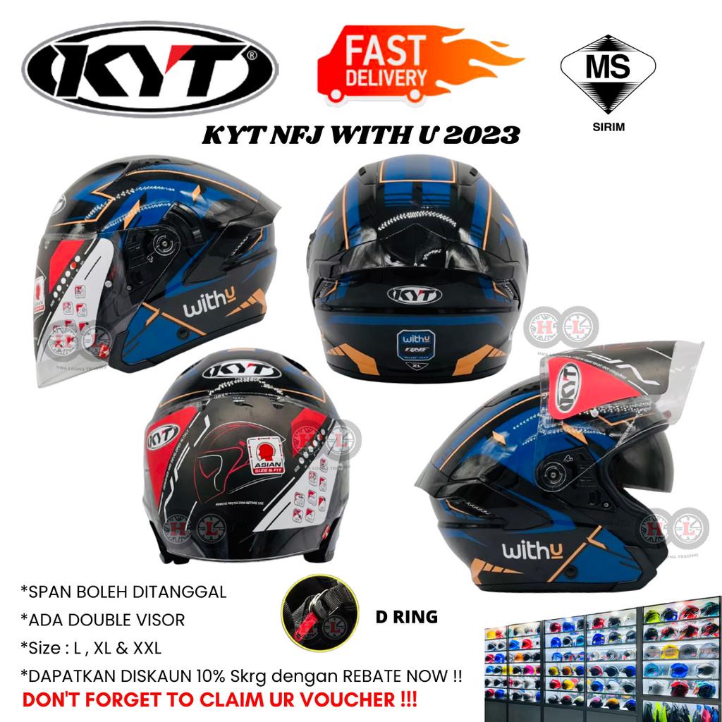 KYT NFJ HELMET DOUBLE VISOR ( KYT HELMET NFJ WITH U ) - KYT OPEN FACE ...
