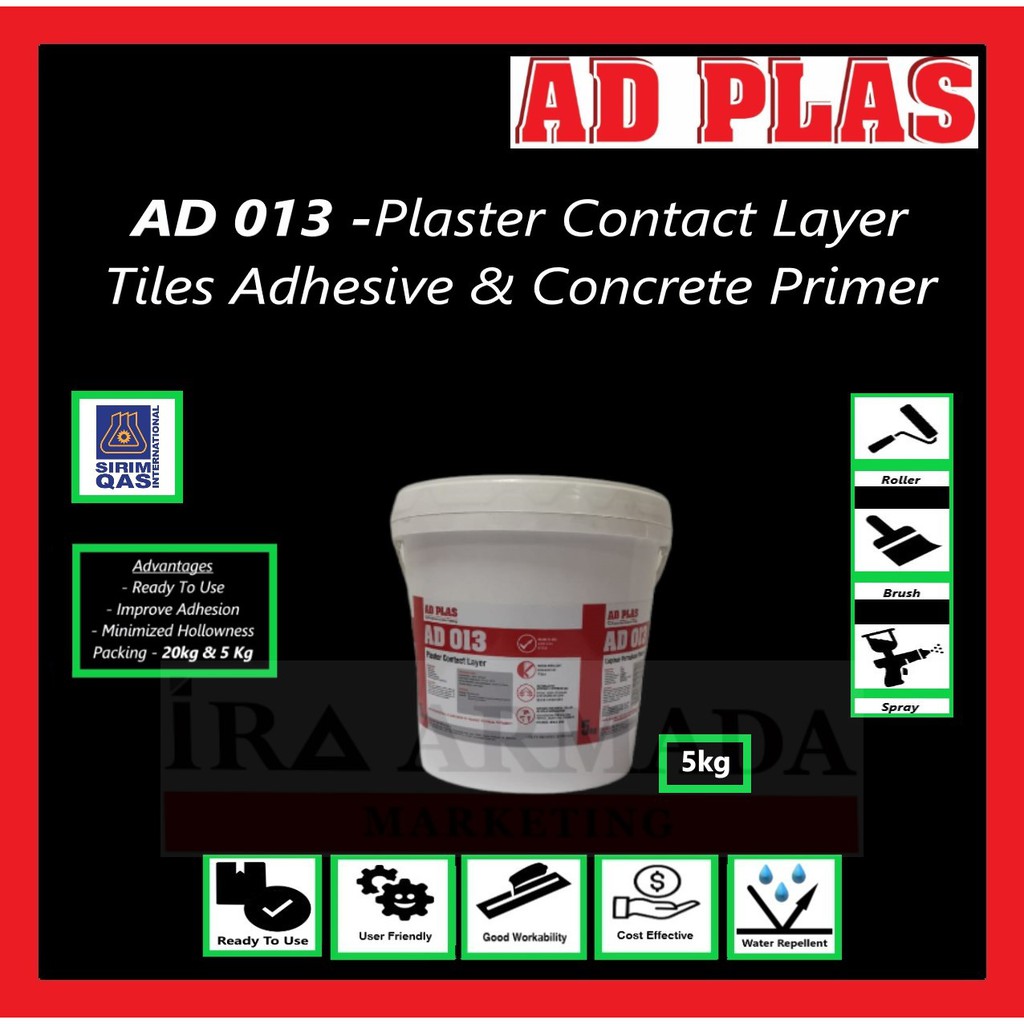 AD Plas - AD 013 Plaster Contact Layer, Tile Adhesive Simen Gum Primer, Concrete Primer For Wall ...