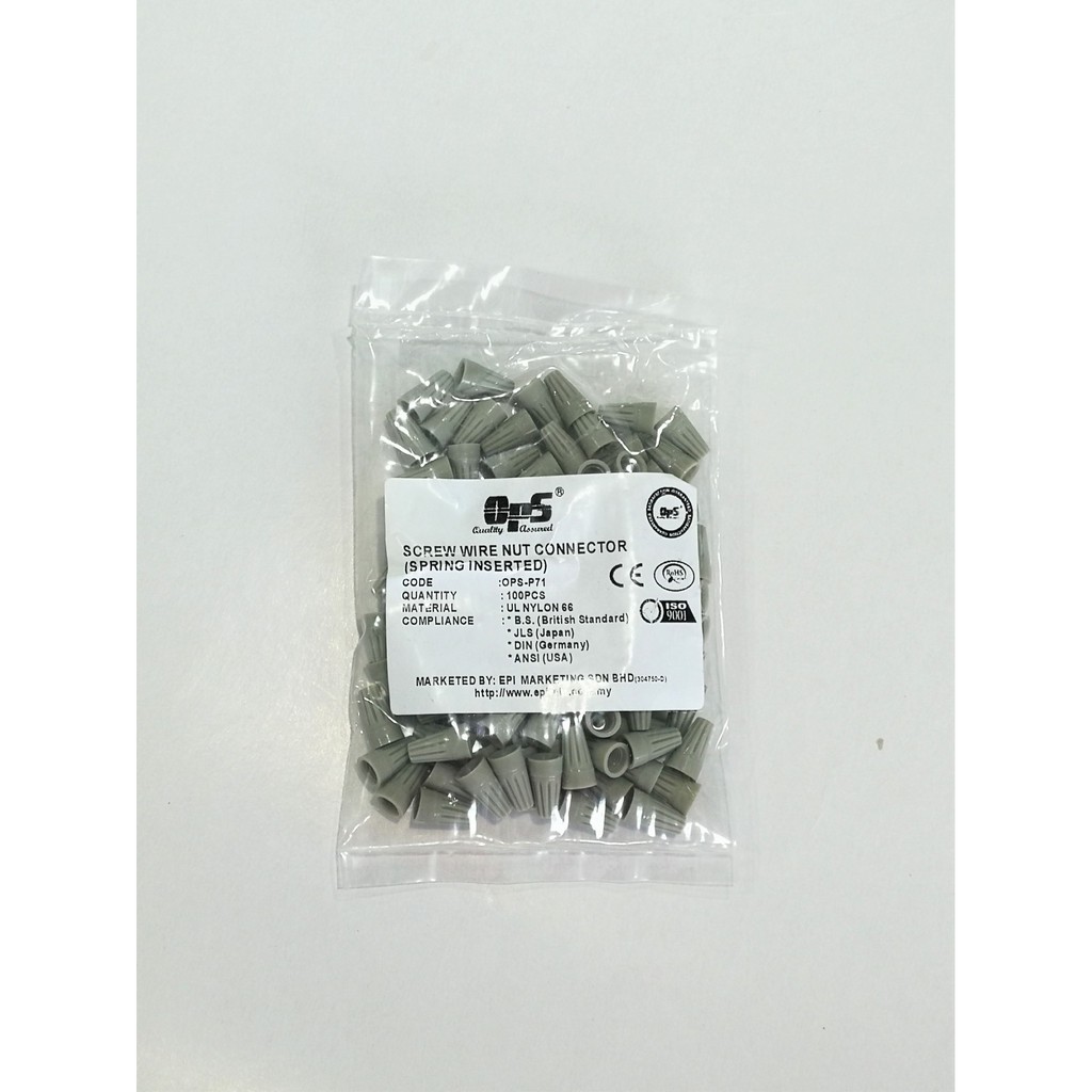 OPS Screw Wire Nut Connectors (Spring Inserted) (Grey) | Shopee Malaysia