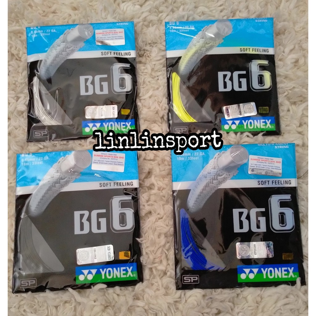Original YONEX BG 6 SP STRINGS | Shopee Malaysia