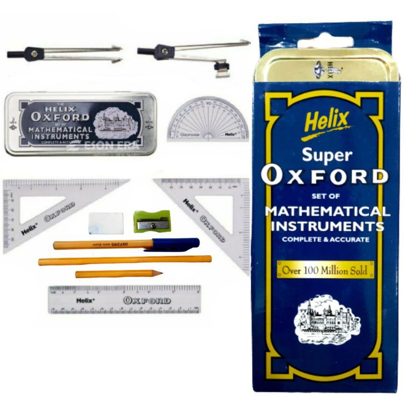 Helix Oxford Mathematical Instruments Geometry Set Jangka Lukis Compass ...