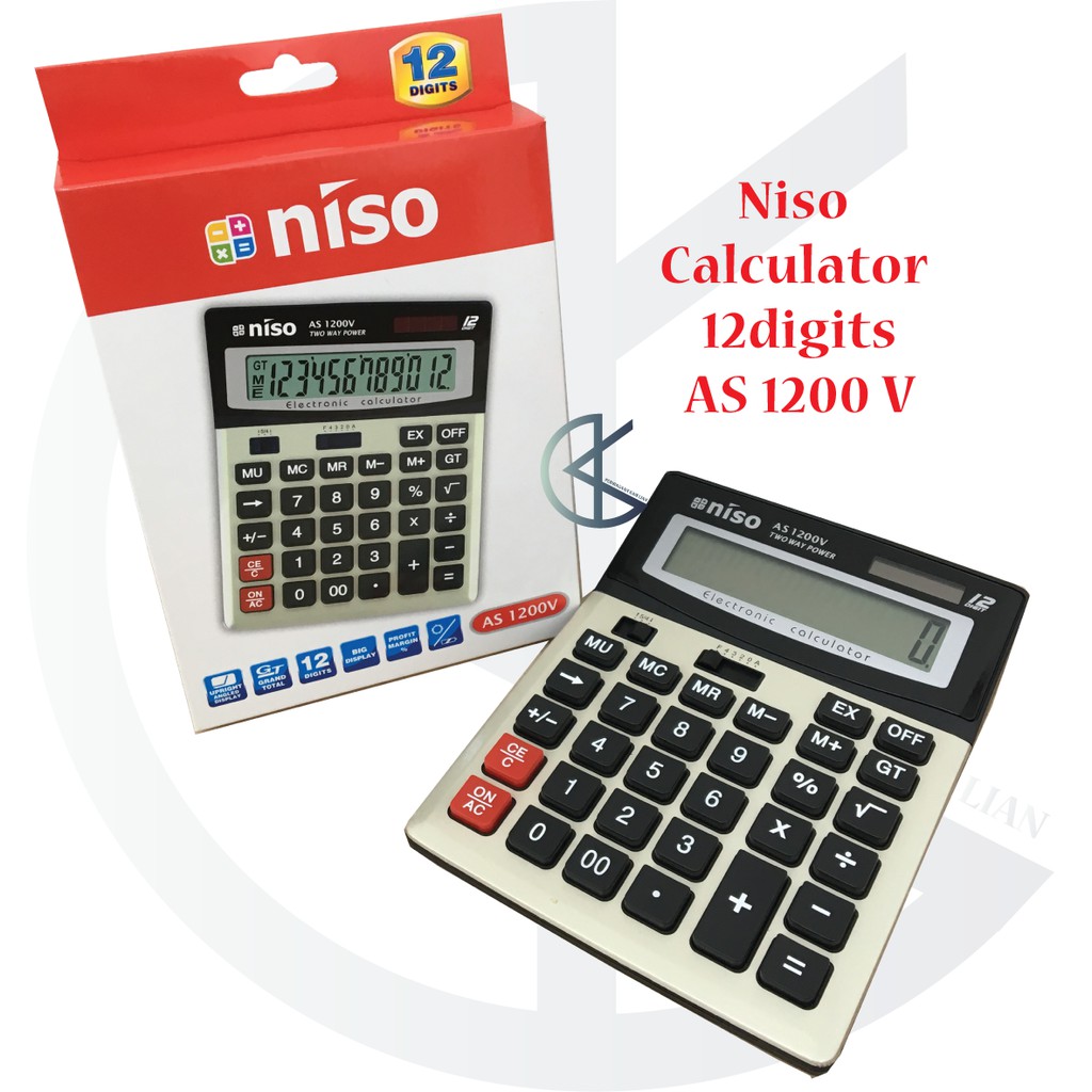 Niso AS 1200V & AS 120 Calculator 12digits | Shopee Malaysia