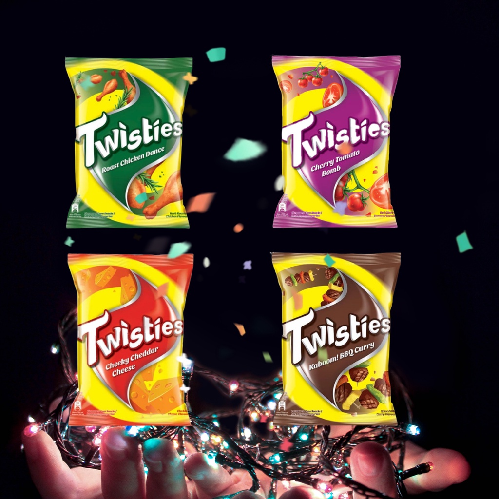Twisties Snack Cheddar Cheese /Chicken / Tomato / BBQ Curry (60g ...