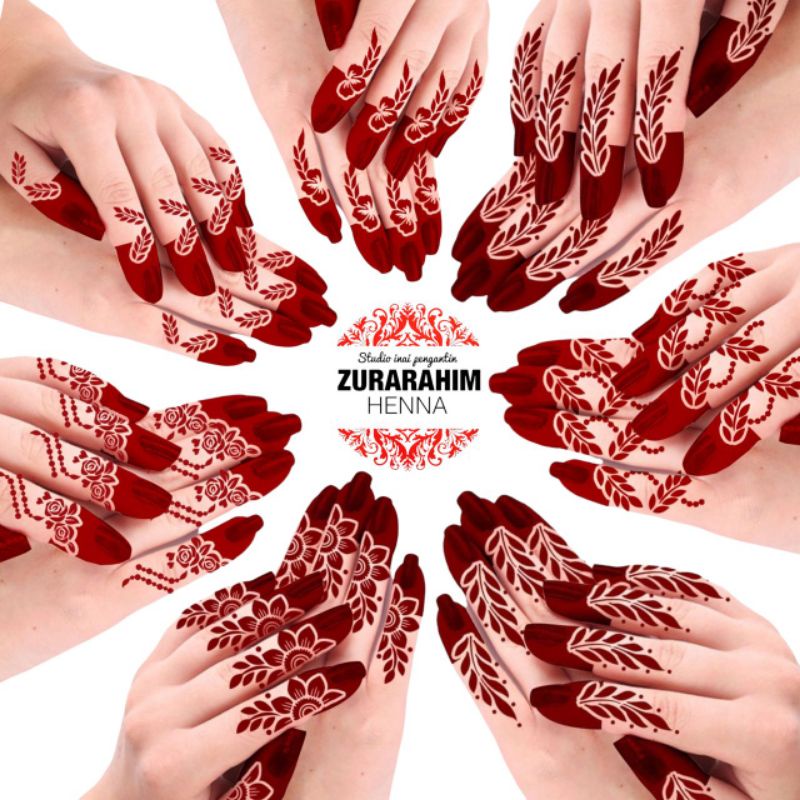 STICKER HENNA 10 JARI STICKER INAI JARI SEPASANG | Shopee Malaysia