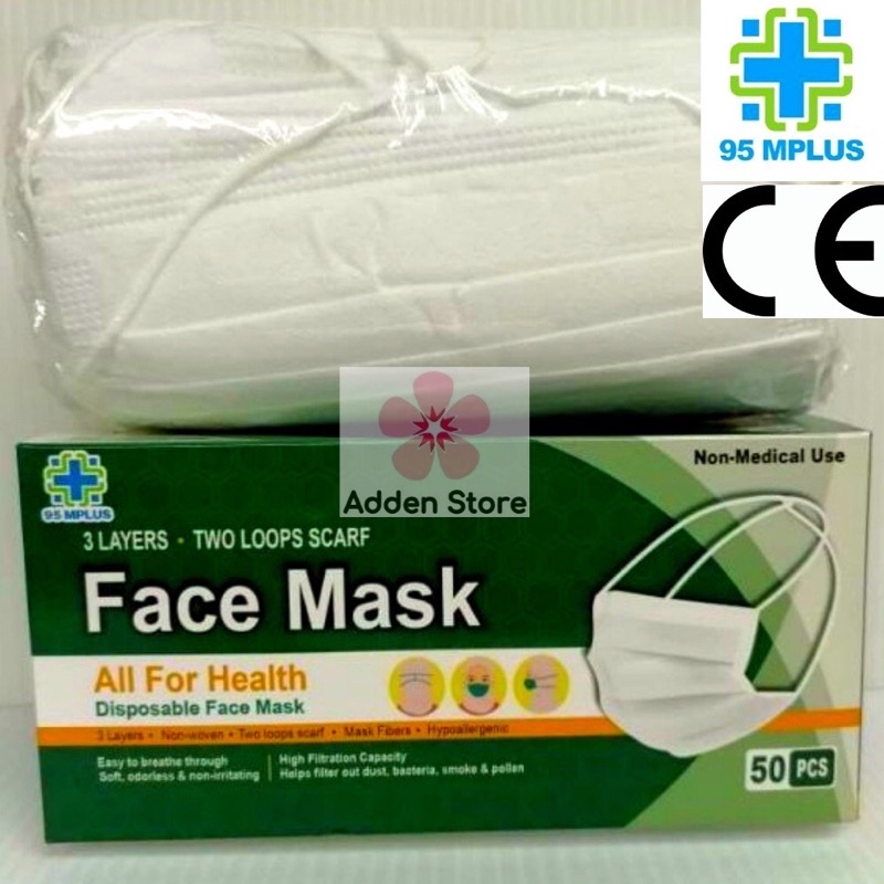 🔥50PCS🔥95 MPLUS HIJAB HEADLOOP PURE WHITE COLOUR DUCKBILL ADULT PREMIUM ...