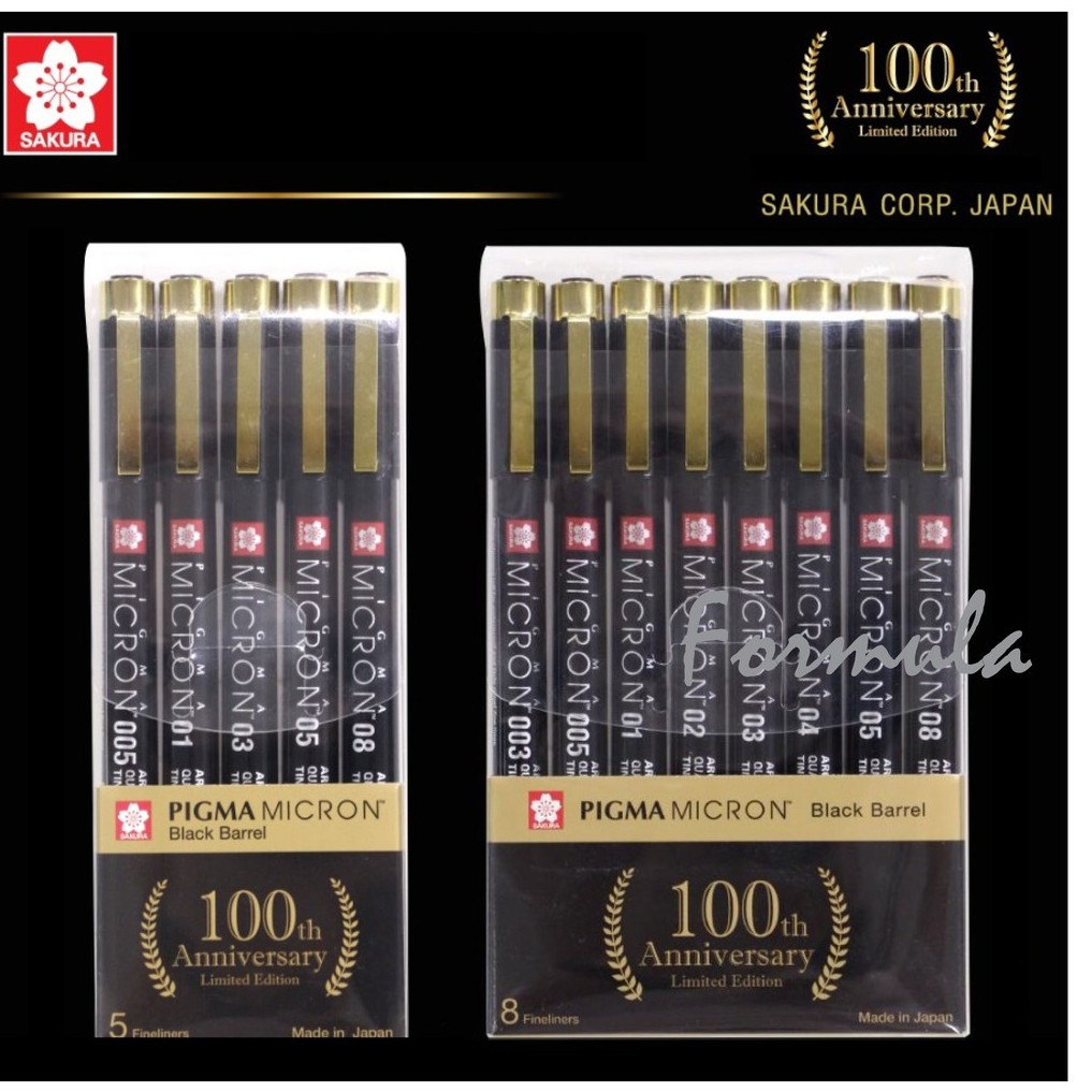 SAKURA Pigma Micron Drawing Pen 100th Anniversary - Black Barrel | Shopee Malaysia