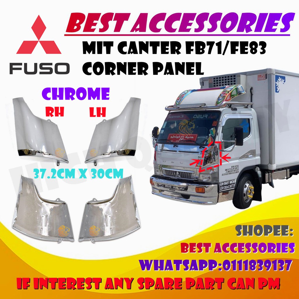 MIT CANTER FB71/FE83 CORNER PANEL CHROME HIGH QUALITY (37.2CM X 30CM ...