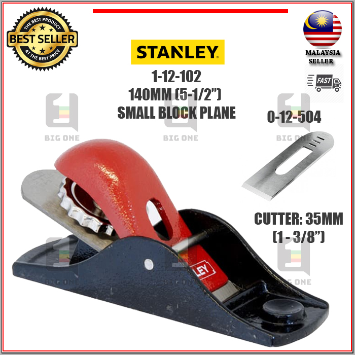 (RED) STANLEY 1-12-102 140MM 5 1/2" MINI BLOCK PLANE WOOD PLANER WITH 35MM BLADE 102 PLANER ...