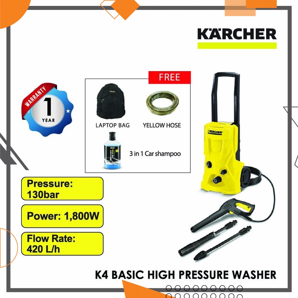 Karcher K4 Basic High Pressure Washer (1800W/130 Bar) | Shopee Malaysia