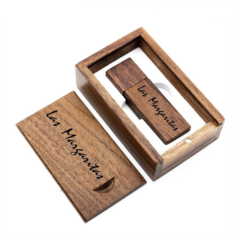 Wooden USB Flash Drive + Wood box Pendrive 4GB 8GB 16GB 32GB 64GB Real ...