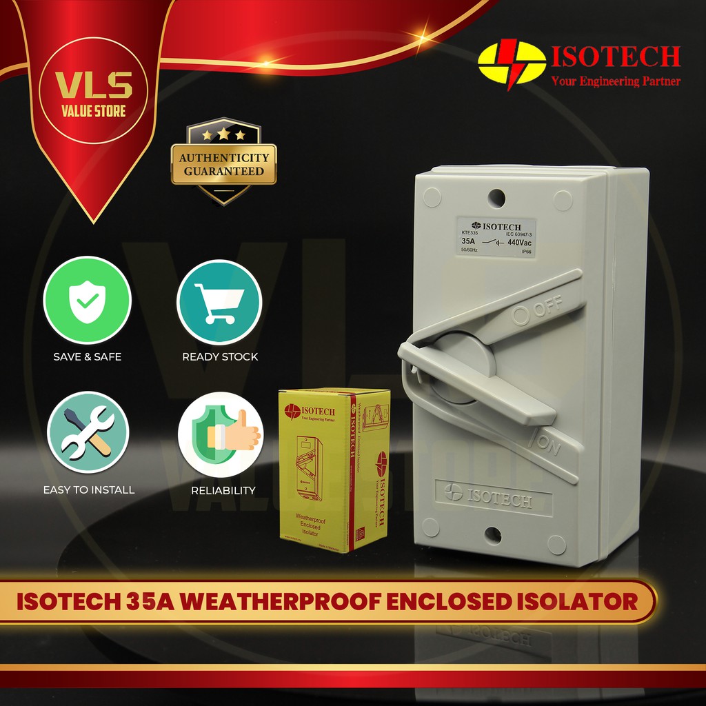 Isotech KTE Series 3P 20A 35A 63A Weatherproof Isolator 【Made In Malaysia】 | Shopee Malaysia