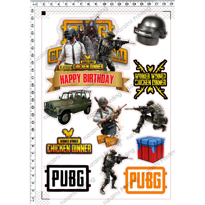 PUBG Cake Topper Birthday 007 | Shopee Malaysia