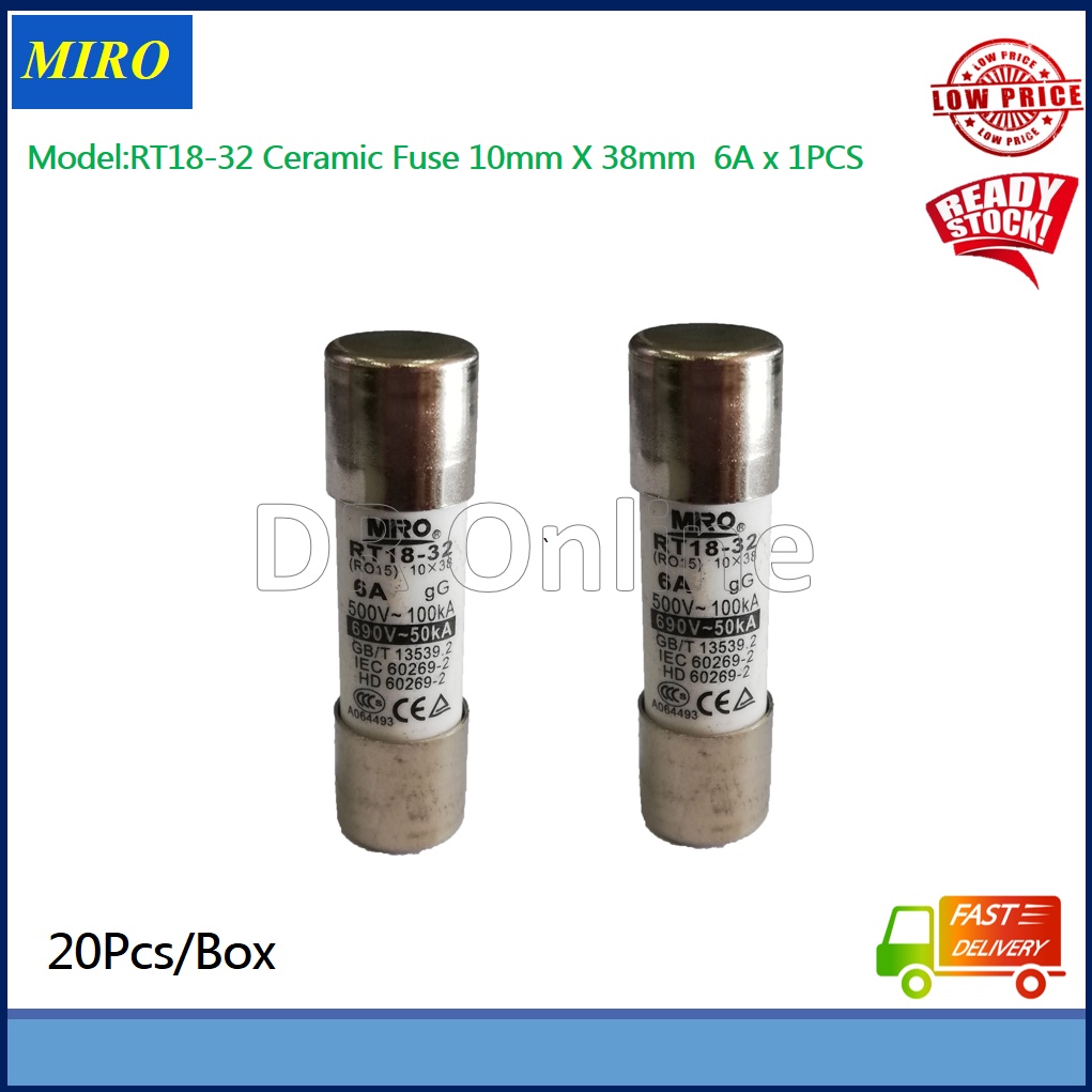CERAMIC FUSE 10MM x 38MM CARTRIDGE FUSE 1A 2A 3A 4A 5A 6A 8A 10A 12A 16A 20A 25A 32A 500V Size ...