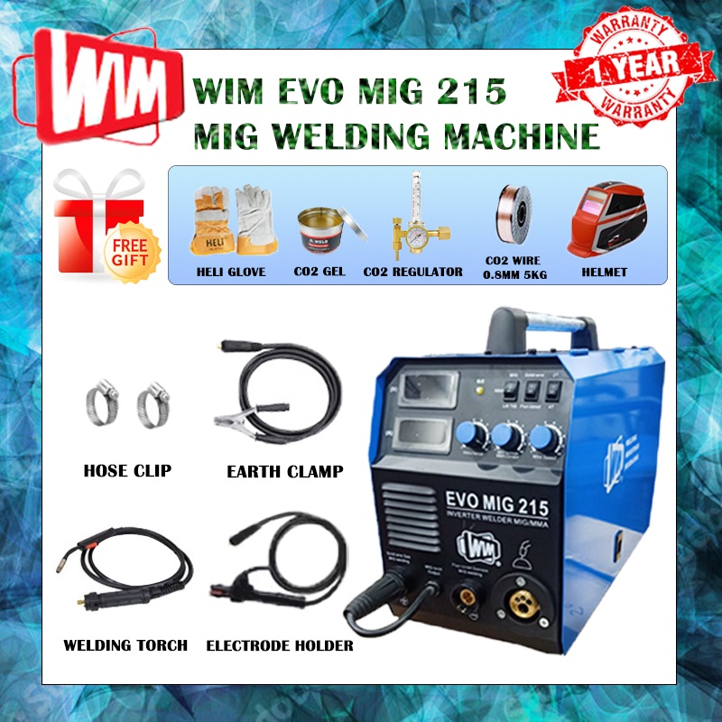 WIM EVO MIG 215 WELDING MACHINE CAN FIT 5KG & 15KG WIRE | Shopee Malaysia