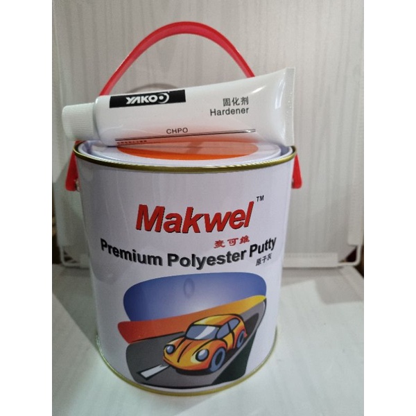 MAKWEL 2K PREMIUM POLYESTER PUTTY WITH HARDENER | Shopee Malaysia