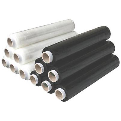 BLACK/CLEAR, 23 MICRON , 500MM X 2.2KG \ BLACK STRETCHABLE PACKAGE ...