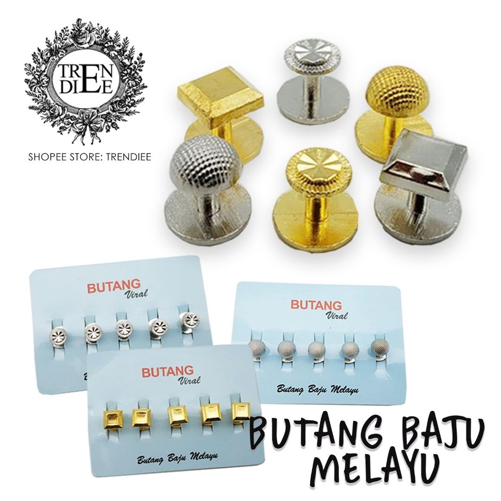 Butang Baju Melayu Plain Viral Gold & Silver - Berkualiti Tinggi ...