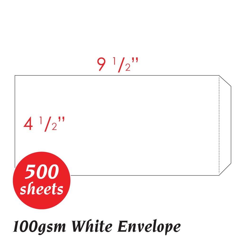 4 1/2" x 9 1/2" White Envelope | Sampul Surat Putih | Shopee Malaysia