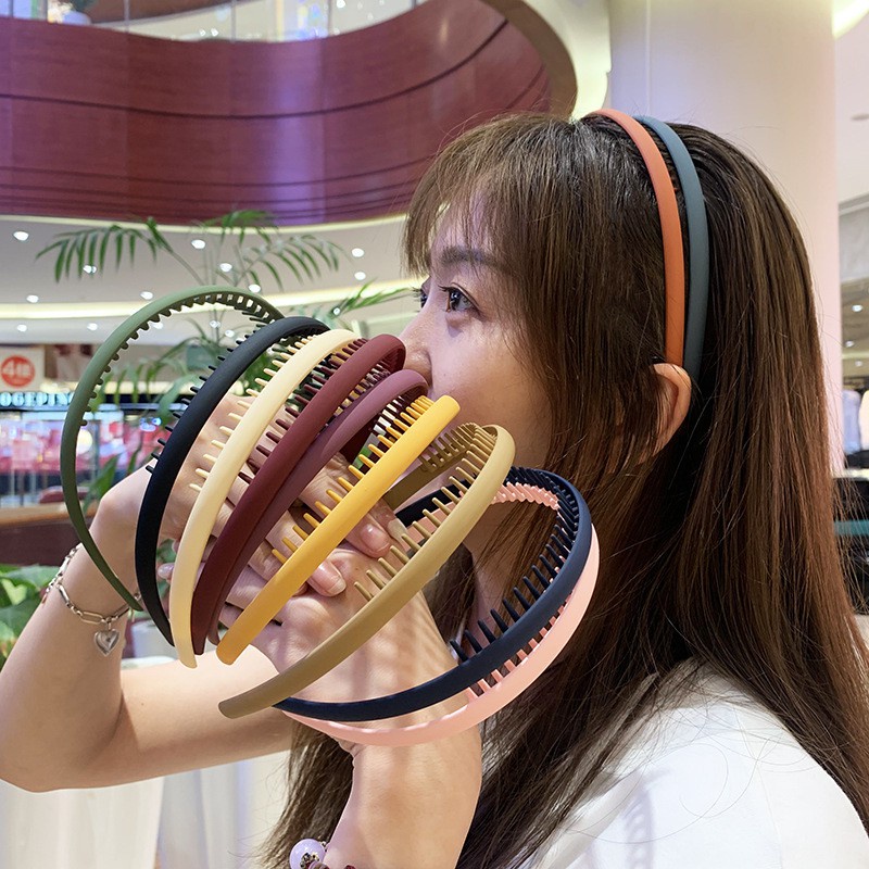 Korean Style Hairband Stretchable Non-slip Big Teeth Headband Hair ...