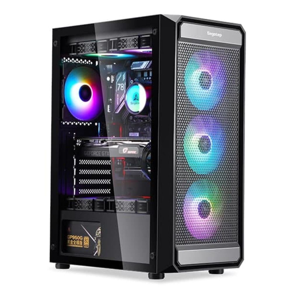 SEGOTEP ARTIST PRO ATX GAMING CASE WITH 3 ARGB FAN ( Black / White ...