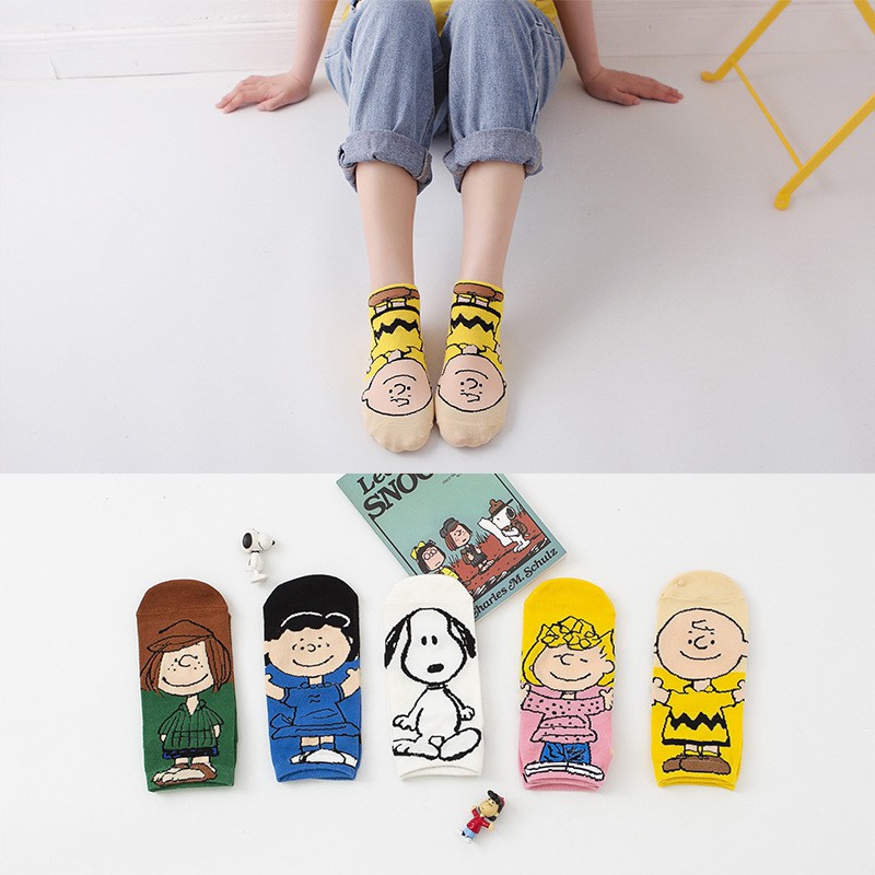 【Ready Stock】Women Cute Socks Snoopy Comel Stokin Cartoon Ankle Sock ...