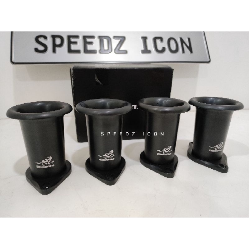 BISIMOTO 100mm 4AGE 20V Black Silver Top 4 Throttle Trumpet Velocity ...