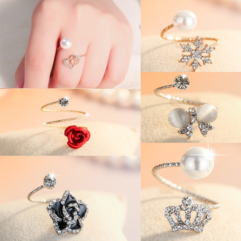 Ring Jewelry gold rings for women models of Korean rhinestone rings ...