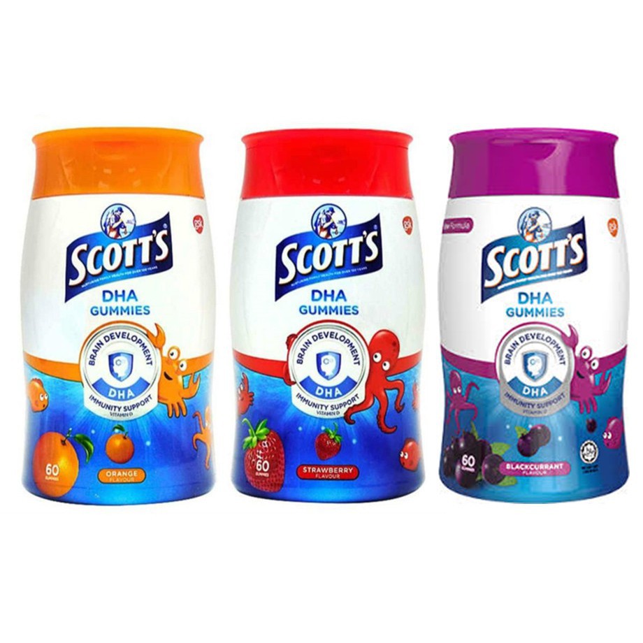 Scott's scotts DHA Gummies Orange / Strawberry / Blackcurrant / Mixed ...