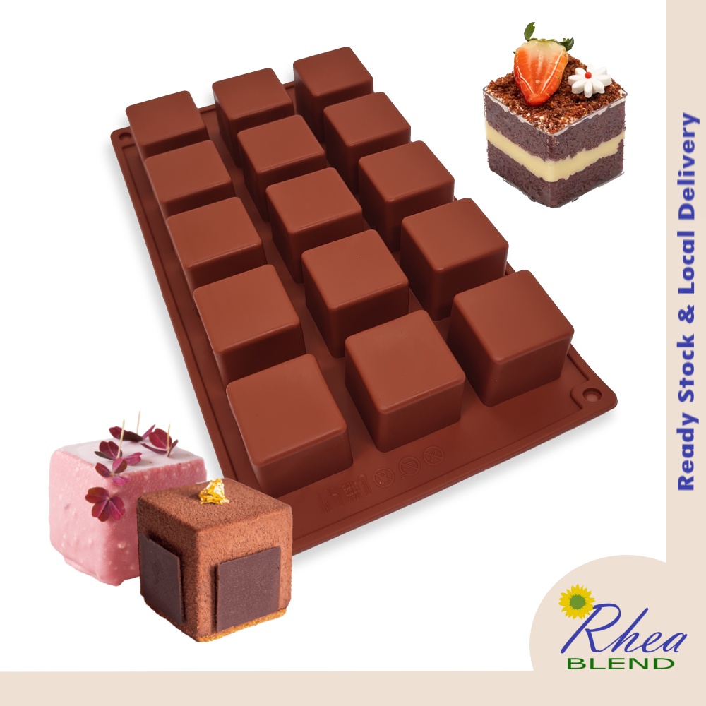 Silicone Mould 15 Cavity Square Cube 30/34MM Jelly Handmade Soap Mini ...