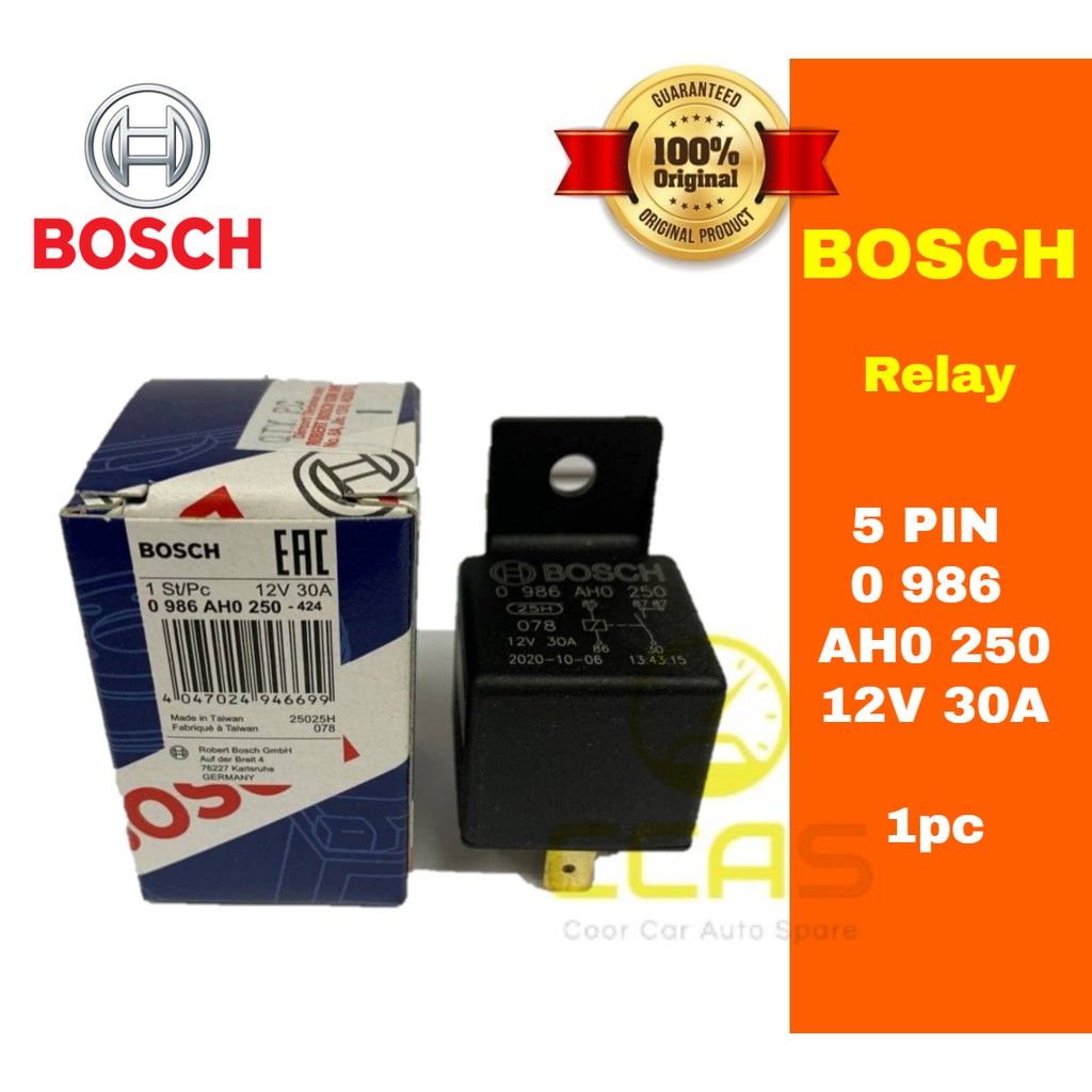 Bosch Relay 5pin 12V - Universal Automotive Car Relay - 12V 30A 5 PIN 0 ...