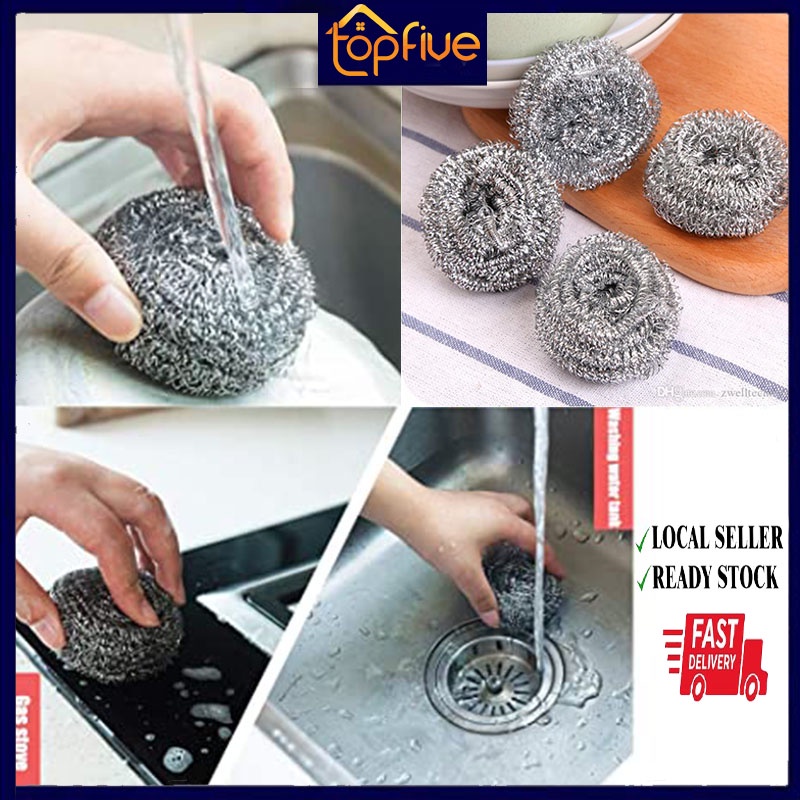 Stainless Steel Sponges Scrubbers Cleaning Ball | Shopee Malaysia