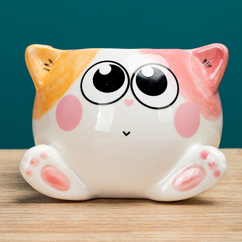 Ceramic Pot Cartoon Cat Succulent Cactus Pot Pasu Bunga Pasu Seramik ...