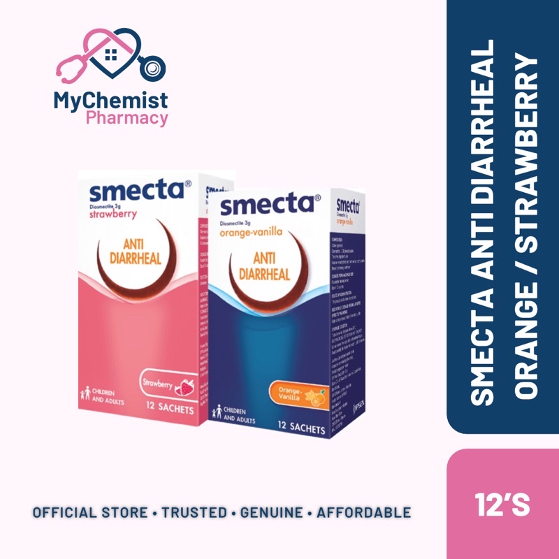 Smecta Anti-Diarrheal Granules 3g Orange Vanilla / Strawberry | Shopee ...