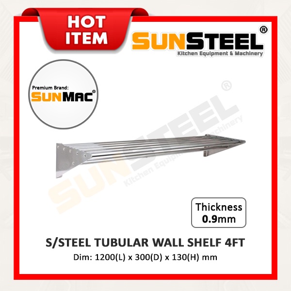 【SUNSTEEL】Stainless Steel Wall Mounted Tubular Shelf / Round Tube Rack ...