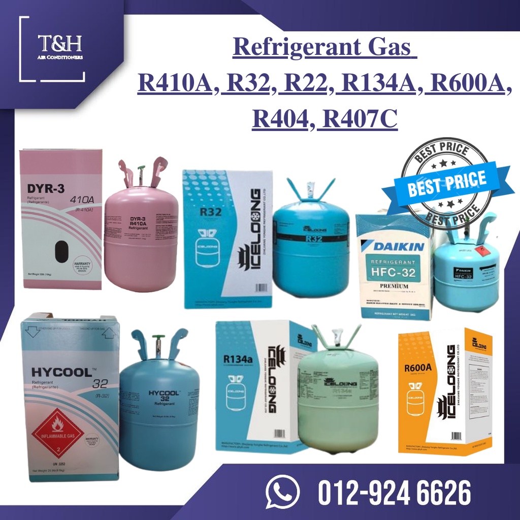 DAIKIN/ACSON/ STANDARD GAS R22 R32 R134 R410 R600A R404A AIR CONDITIONER | Shopee Malaysia