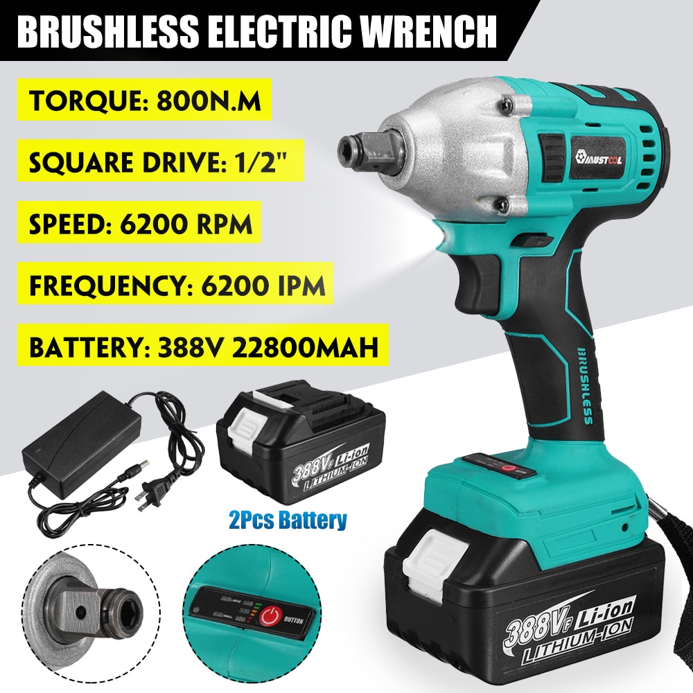 keletool Brushless Electric Impact Wrench 1/2 800N.m Torque Wrench Li ...