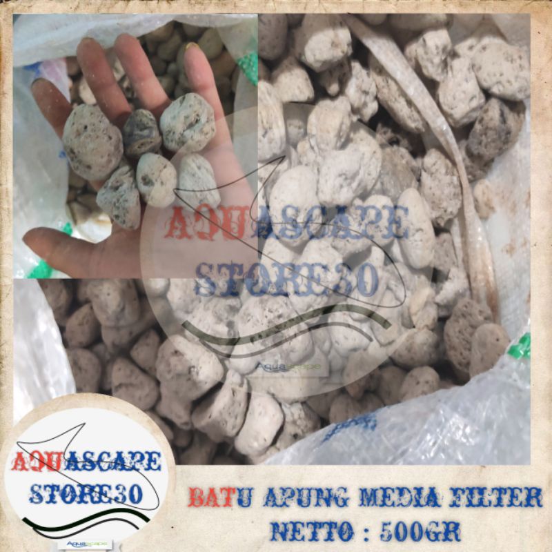 Pumice stone 500gr original fish pond aquarium filter media / pumice ...