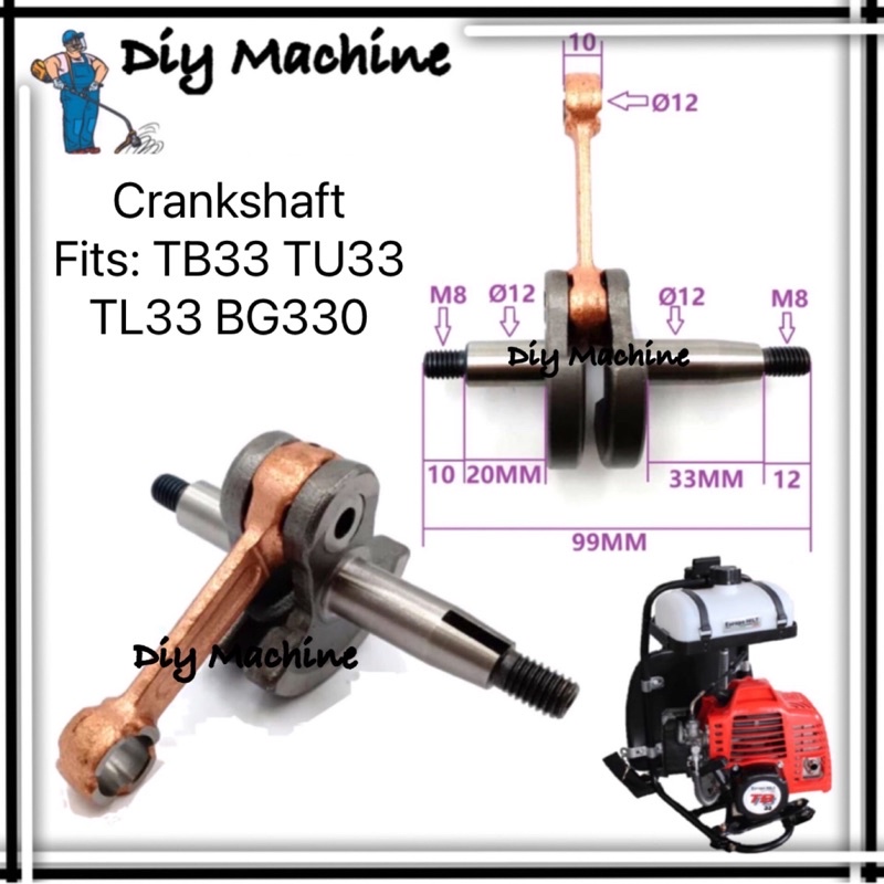 Crank Shaft Mitsubishi TL33 TB33 TU33 BG330 Mesin Rumput Tokai TL36 Brush Cutter | Shopee Malaysia