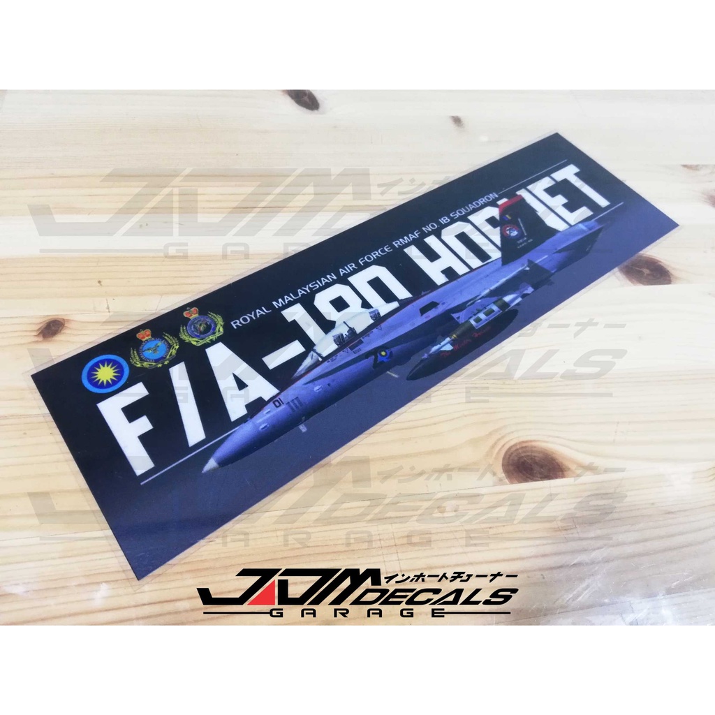 TUDM / RMAF 18th Squadron FA-18D Hornet Car Windscreen Decal Sticker ...
