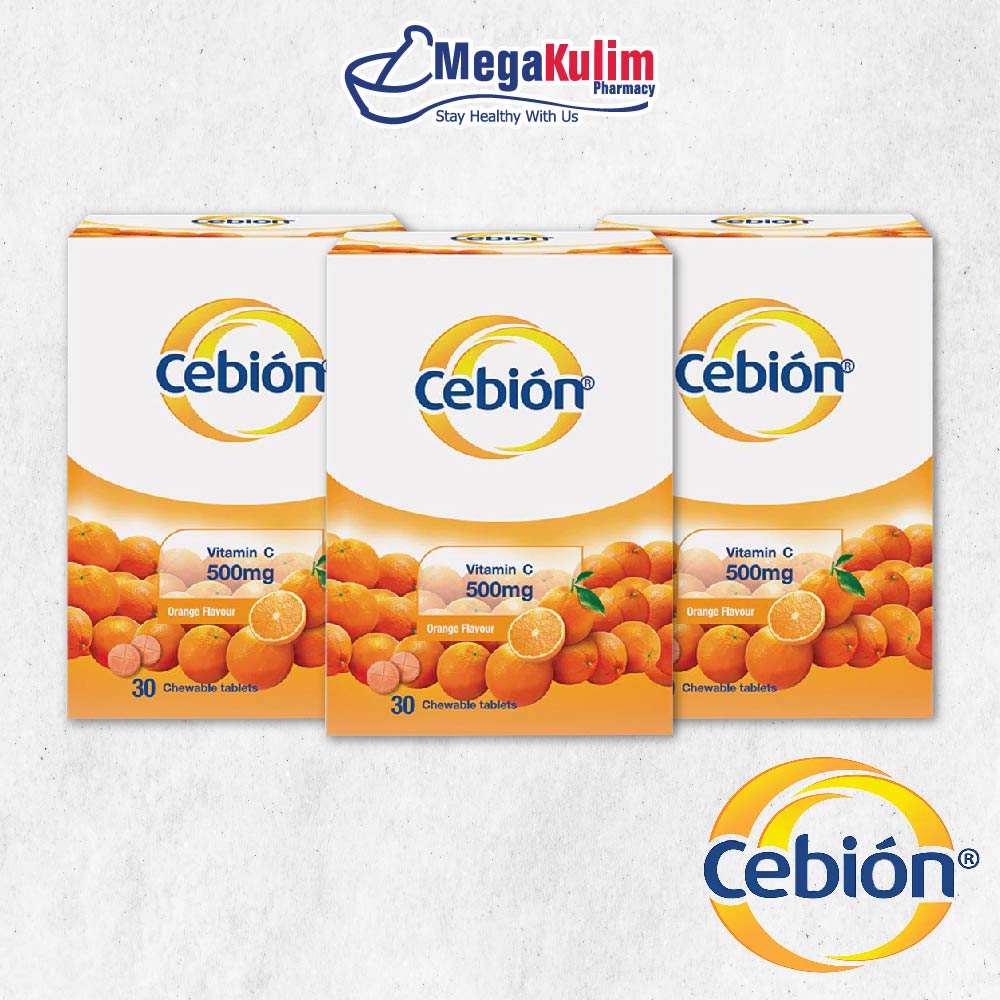 Cebion Chewable Vitamin C 500mg ( 2 x 30 + 30 tabs/set ) | Shopee Malaysia