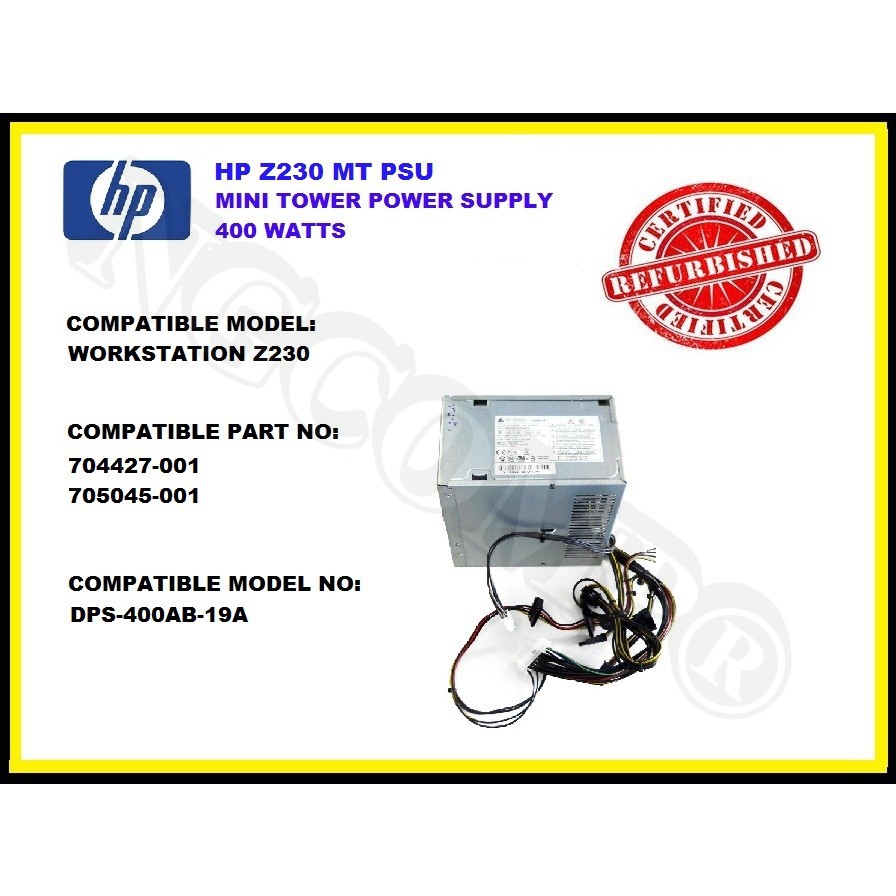 HP WORKSTATION Z230 MINITOWER (MT) 400 WATT POWER SUPPLY | Shopee Malaysia