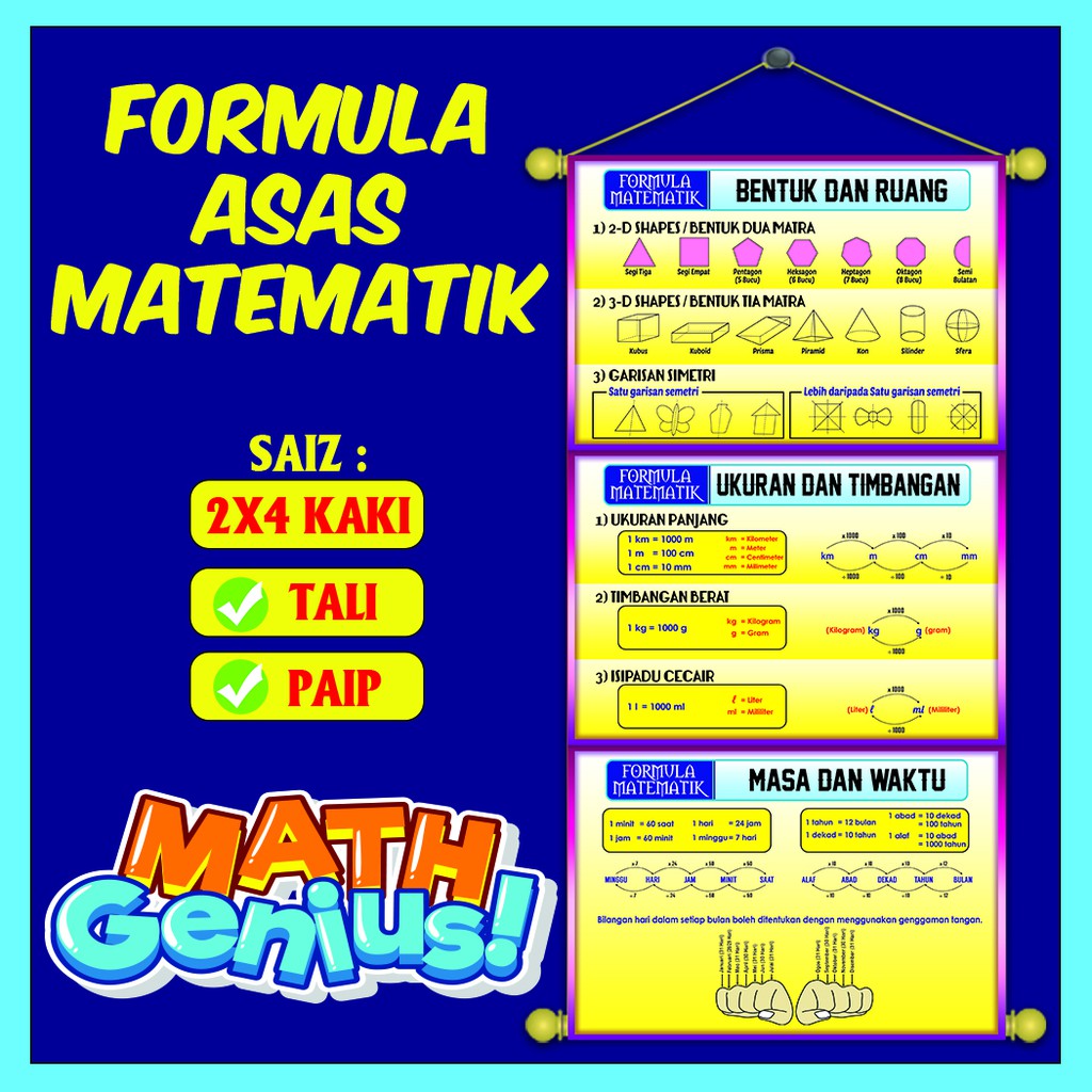 FORMULA ASAS MATEMATIK | BENTUK & RUANG | UKURAN & TIMBANGAN MASA ...