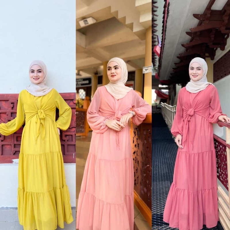 🔥HOT SELLING AND DEALS🔥DRESS CHIFFON VIRAL / DRESS LABUH KEMBANG FLOWWY ...