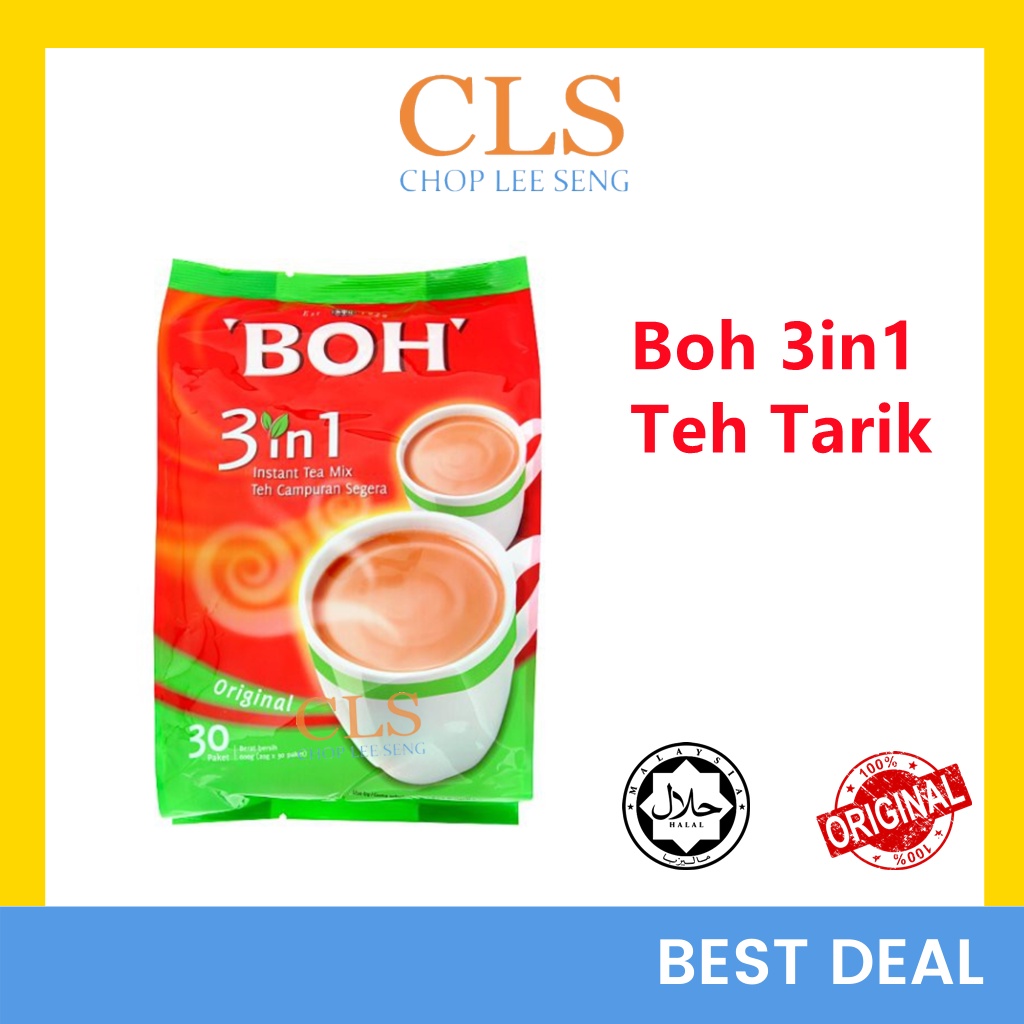 CLS BOH Teh Tarik 3 in 1 Segera Mix Original Instant Tea ( 30 packs x ...