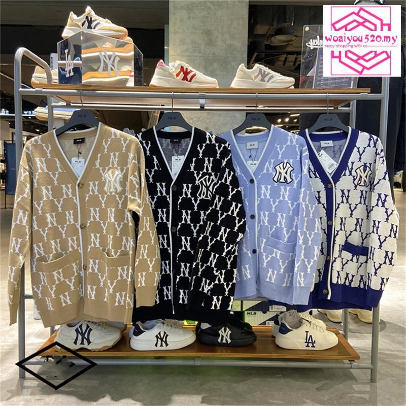 New Korean MLB Letter Embroidery NY Retro Old Flower Full Print V-neck ...