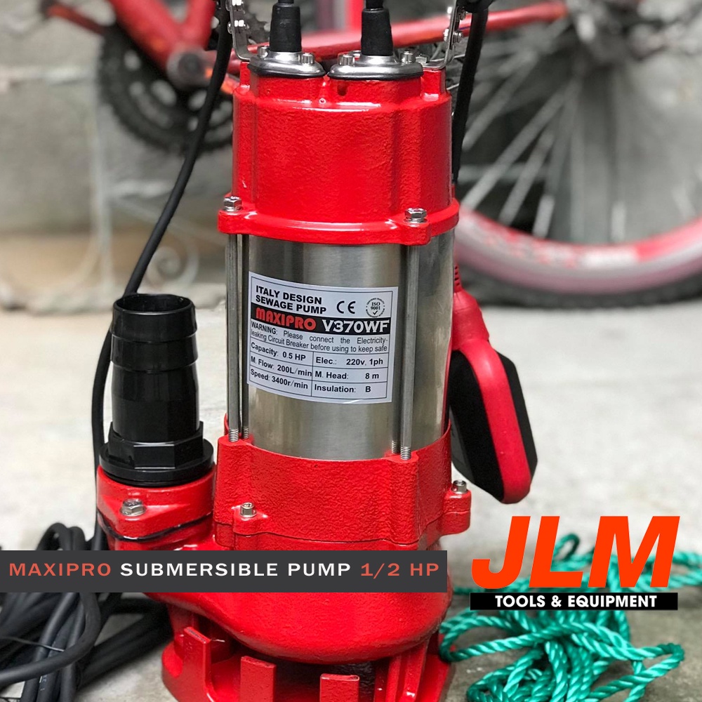 MAXIPRO Submersile Pump 1/2 HP (Sewage Type) V370WF with Float Switch ...