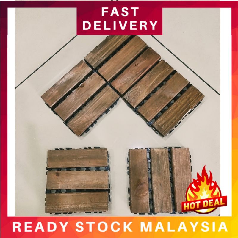 Floor decking wooden deck kayu pelapik kayu alas murah | Shopee Malaysia