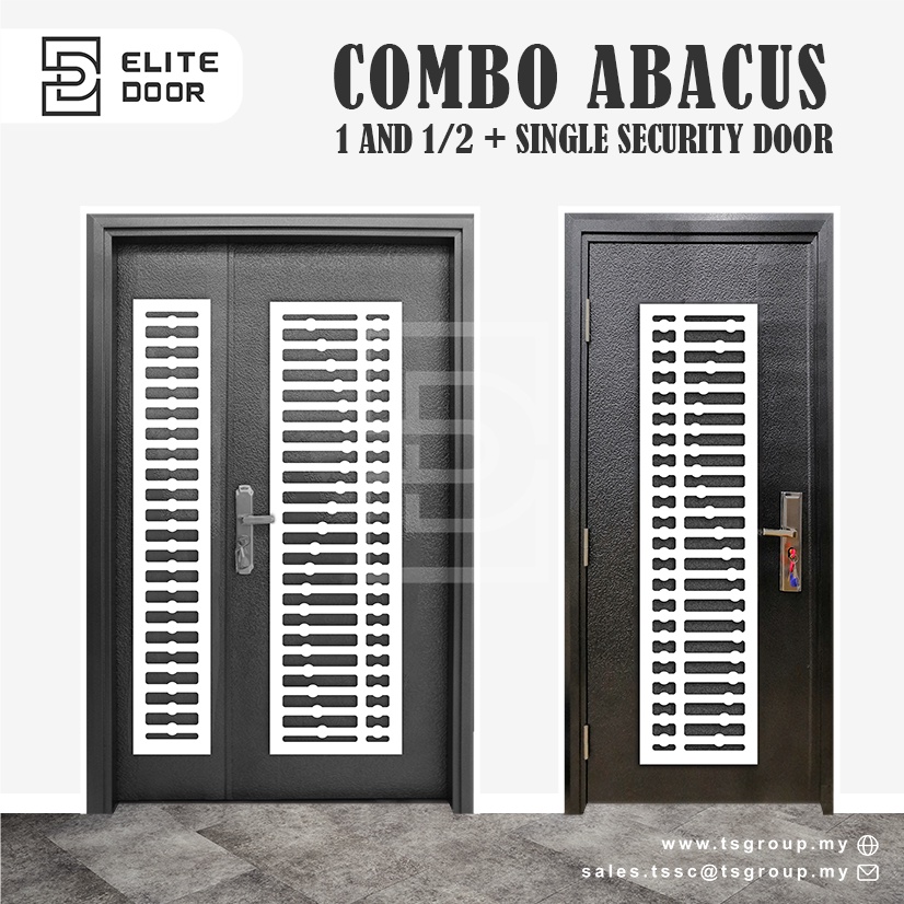 ELITEDOOR Lowest Price Abacus Security Door (Son & Mother + Single) With 10 Locks | Shopee Malaysia